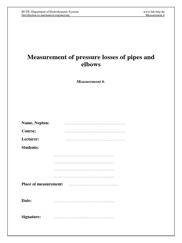 IME 6 Template PressureLoss | PDF