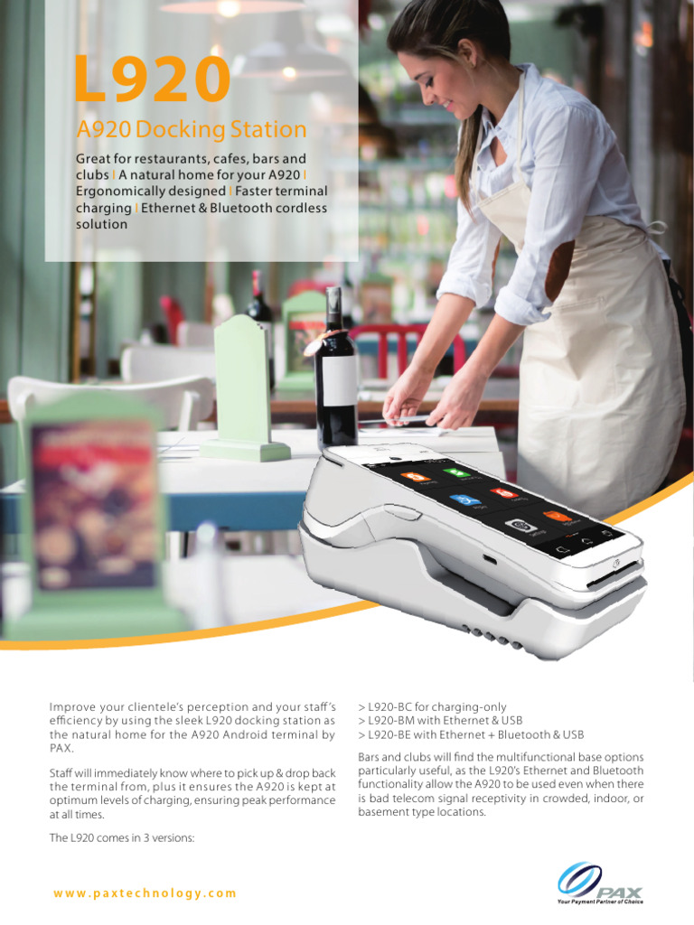 L920 Docking Station For A920 | PDF