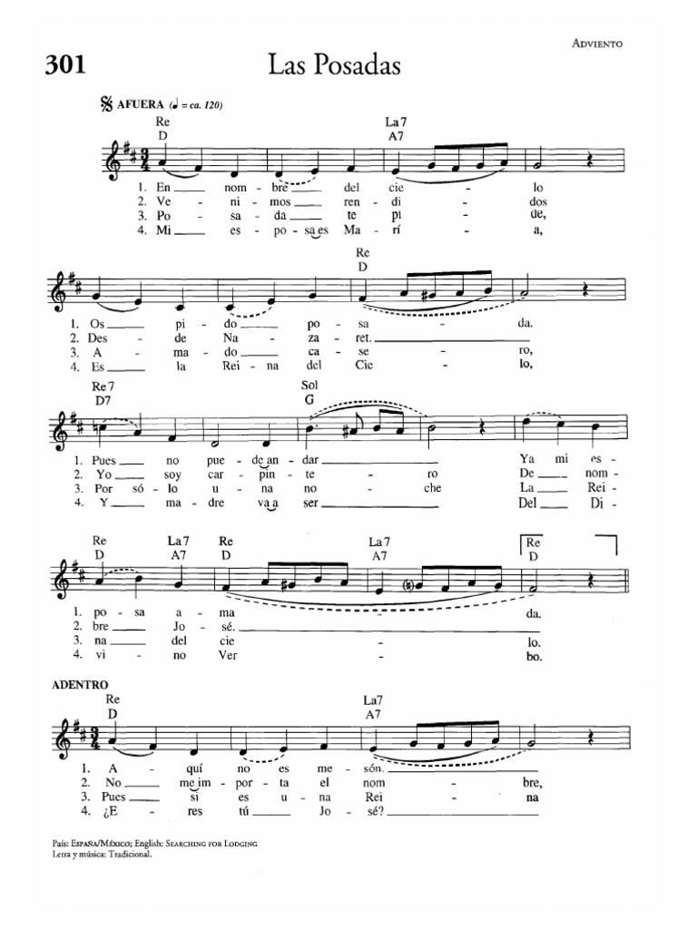 Letras de Las Posadas en Adviento | PDF