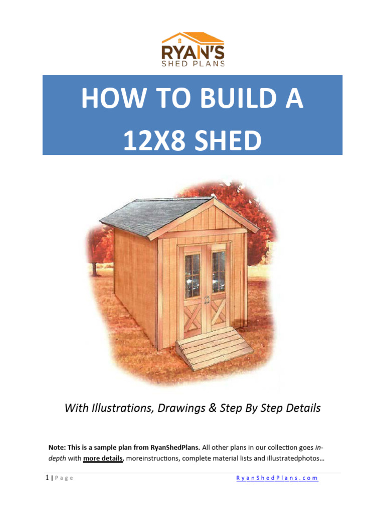 How To Build A 12 X 8 Shed | PDF | Framing (Construction ...
