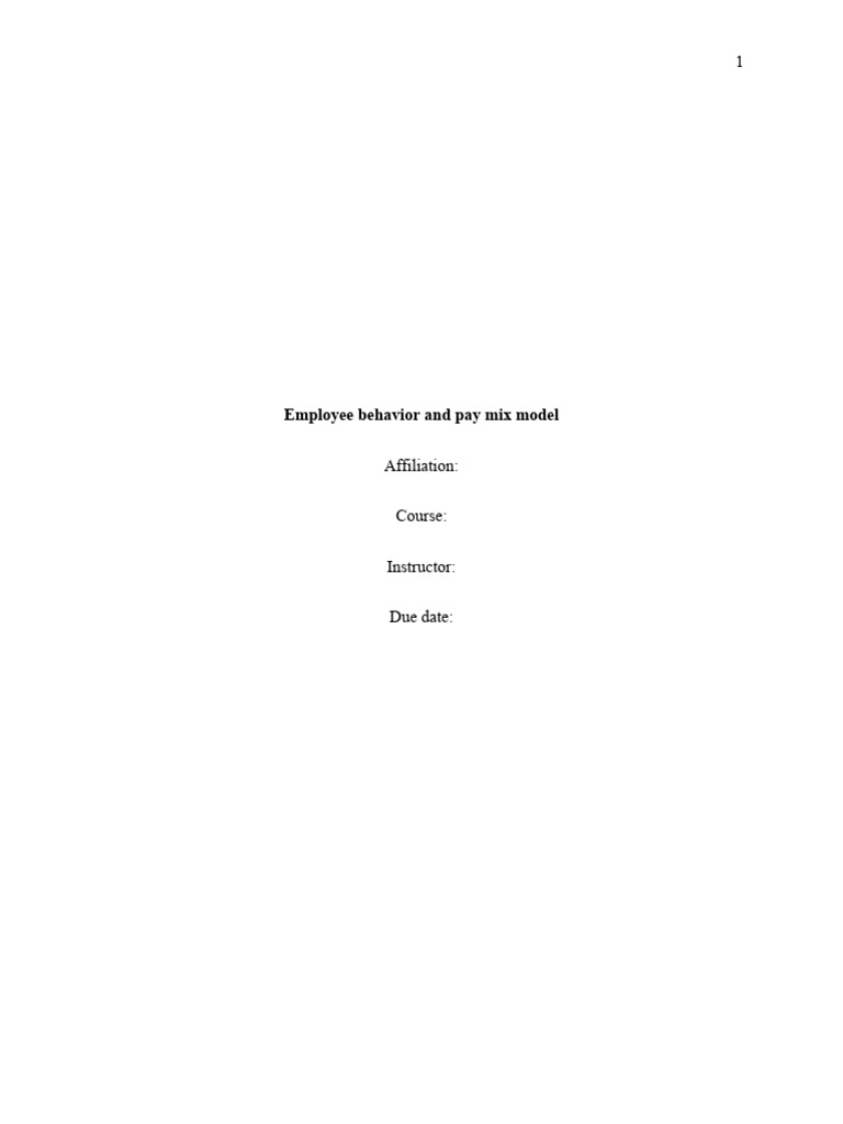 Pay Mix Sample-APA | PDF