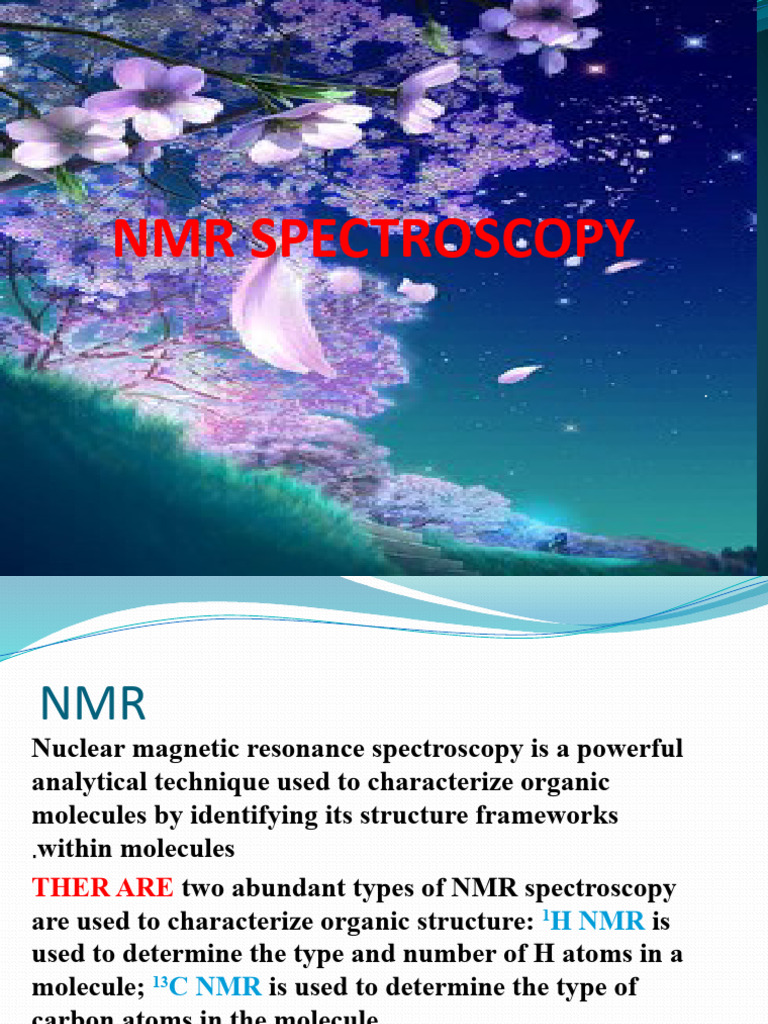 1H NMR | PDF | Relaxation (Nmr) | Nuclear Magnetic Resonance