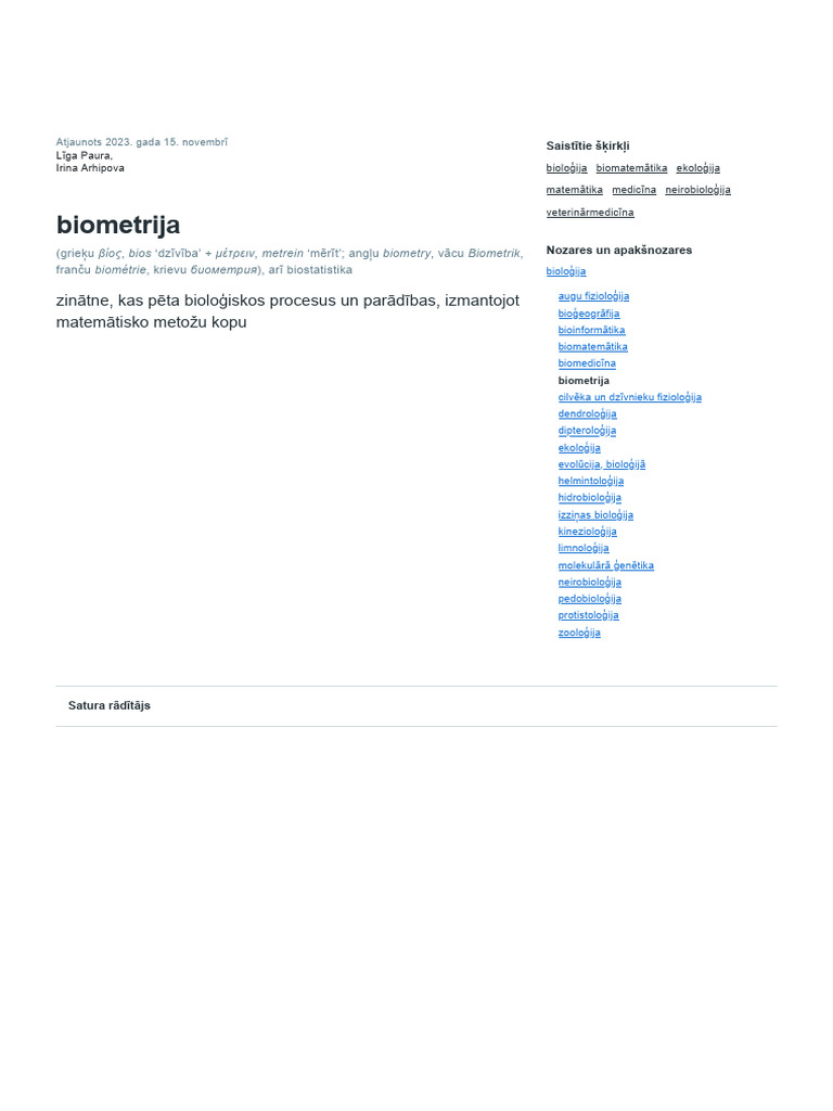 Biometrija: Zinātne, Kas Pēta Bioloģiskos Procesus Un Parādības ...