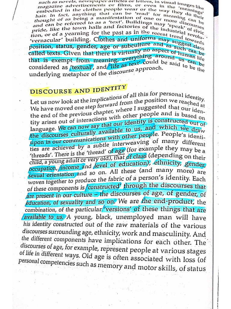 Discourse and Identity | PDF