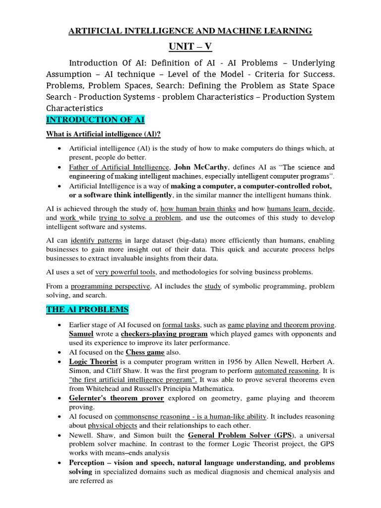 Machine Learning-Unit-V-Notes | PDF | Artificial Intelligence ... Machine Learning-Unit-V-Notes | PDF | Artificial Intelligence ...