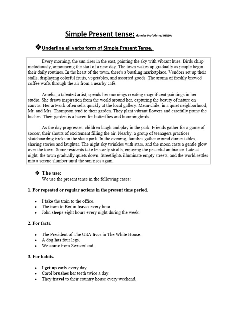 Simple Present Tense Lesson | PDF | Verb | Grammatical Number