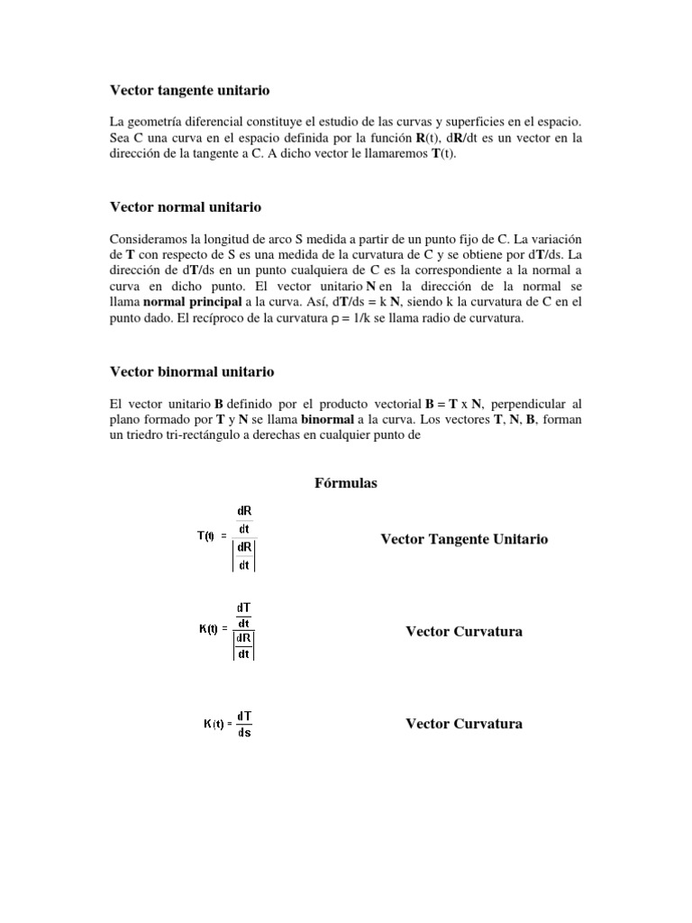 Vector Tangente Unitario Clase III | PDF | Vector Euclidiano ...