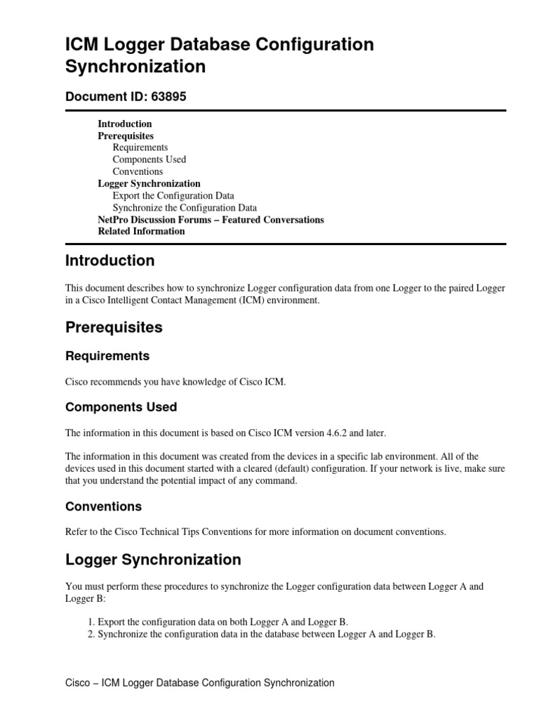 29067-ICM Logger Sync Process | PDF | Databases | Data