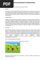 Population Density And Population Frequency By Quadrat Method Xii