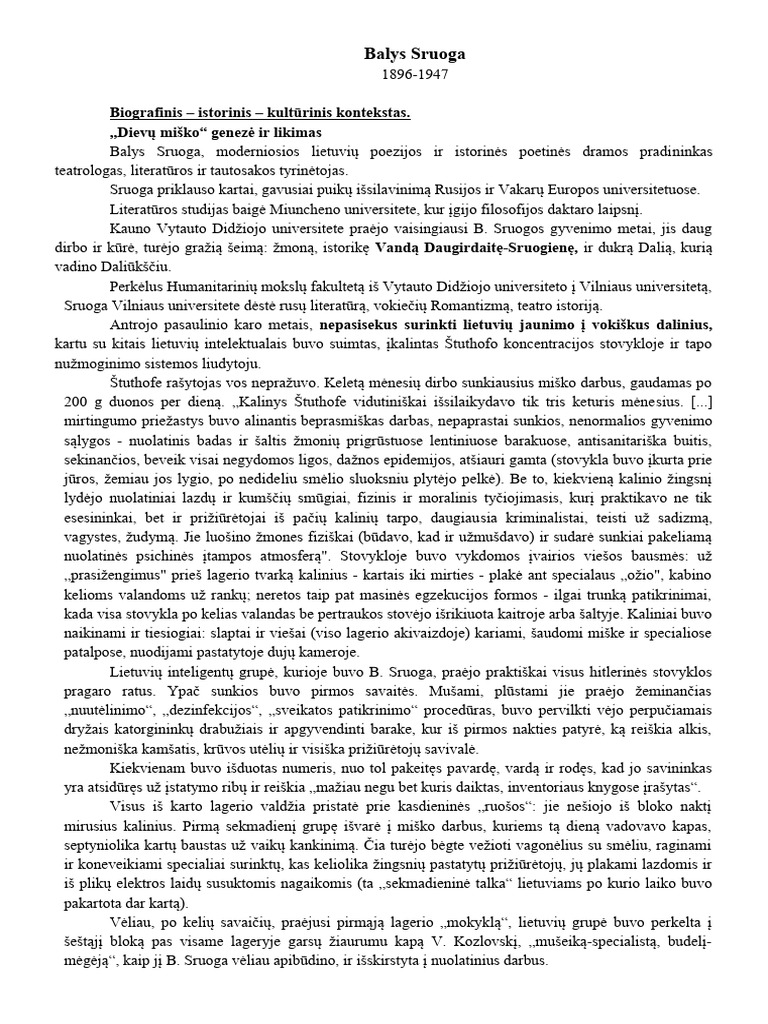 Balys Sruoga. Dievu Miskas++ | PDF