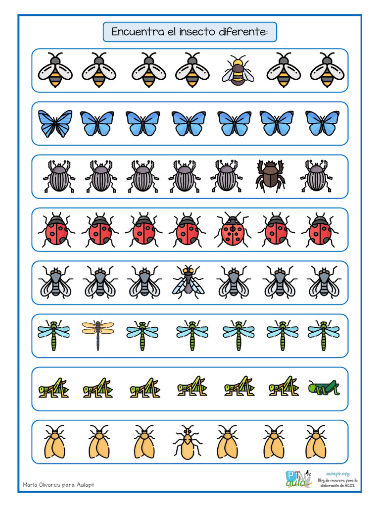 Encuentra el Insecto Diferente | PDF | Ciencia y matemáticas