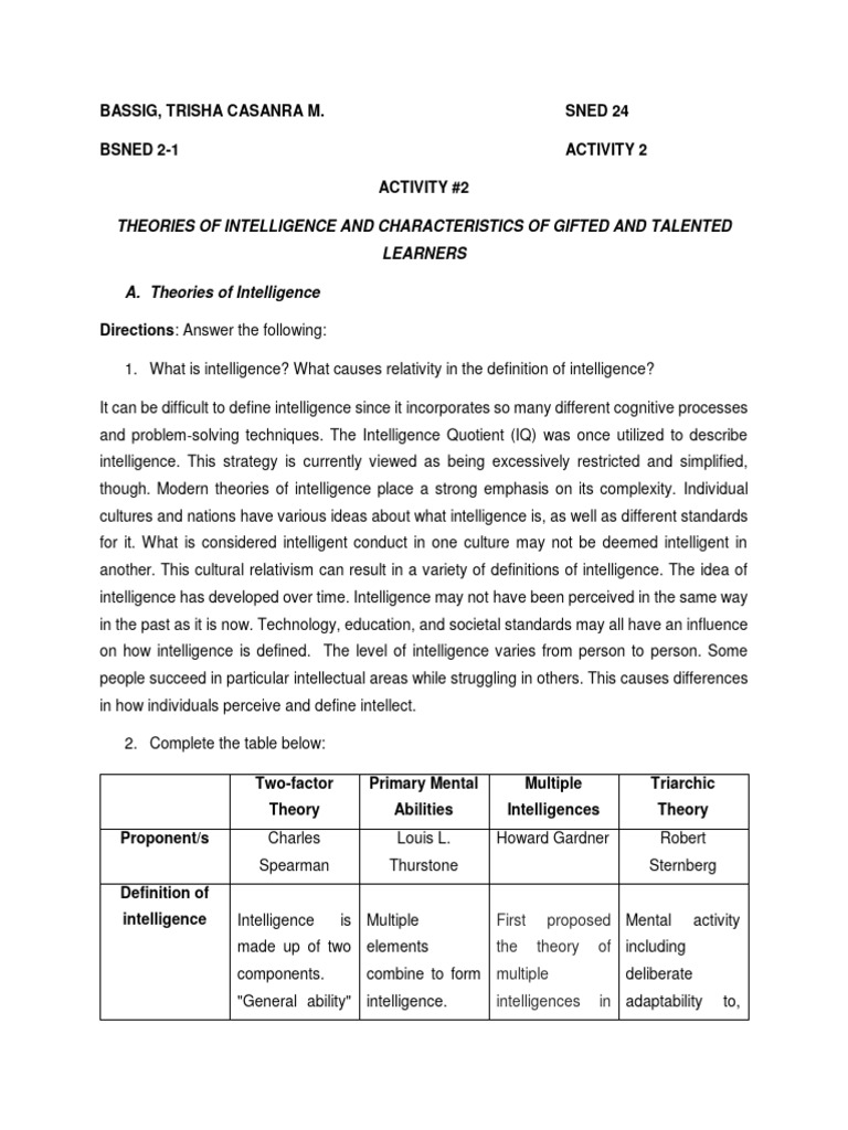 Bassig Act2 | PDF | Intelligence | Intellectual Giftedness