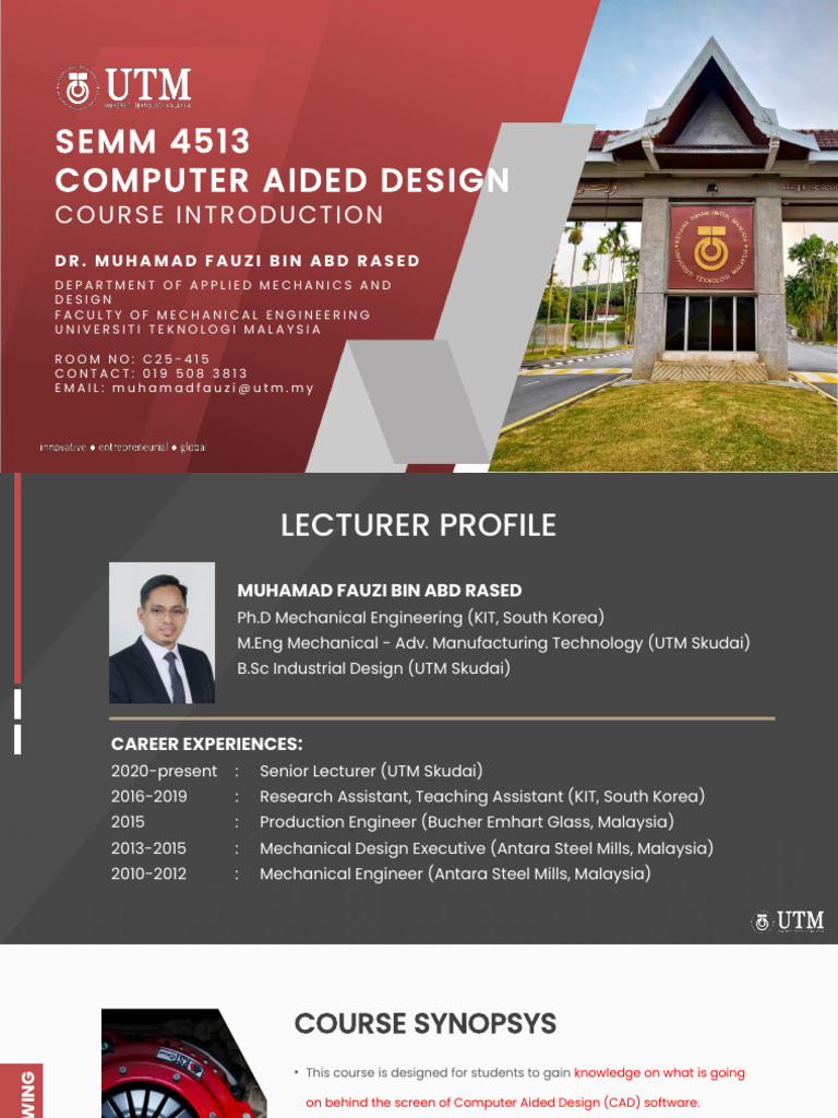 CAD Course Introduction | PDF | Computer Aided Design | 3 D Computer Graphics