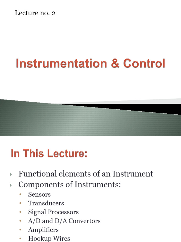 Lecture 2 - Instrument Parts | PDF | Sensor | Electrical Engineering