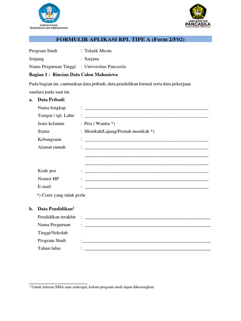 F02 Aplikasi RPL S1 Teknik Mesin | PDF