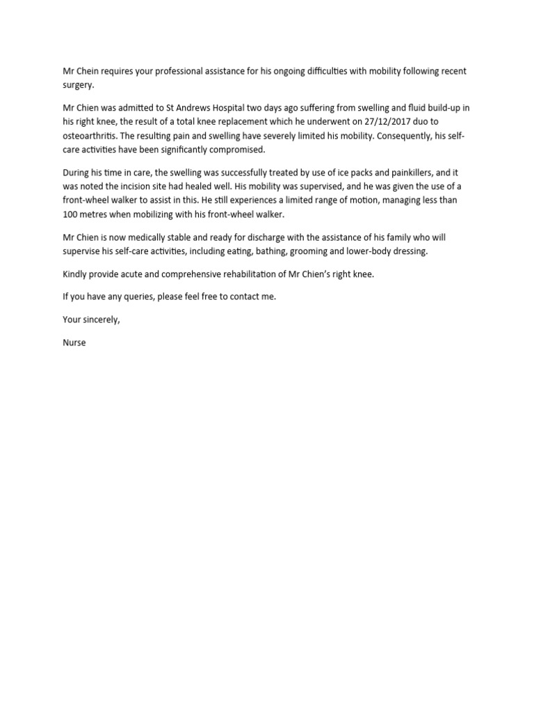 Discharge Letter | PDF