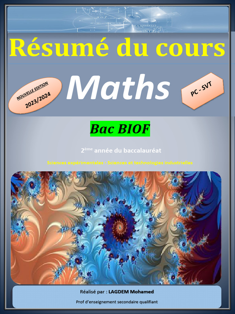 Résumé Maths Bac 2ème Année BIOF | PDF