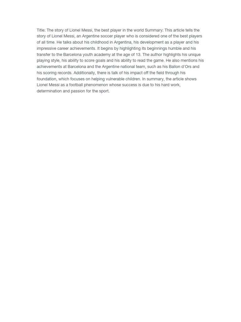 Messi PDF | PDF | Sports & Recreation