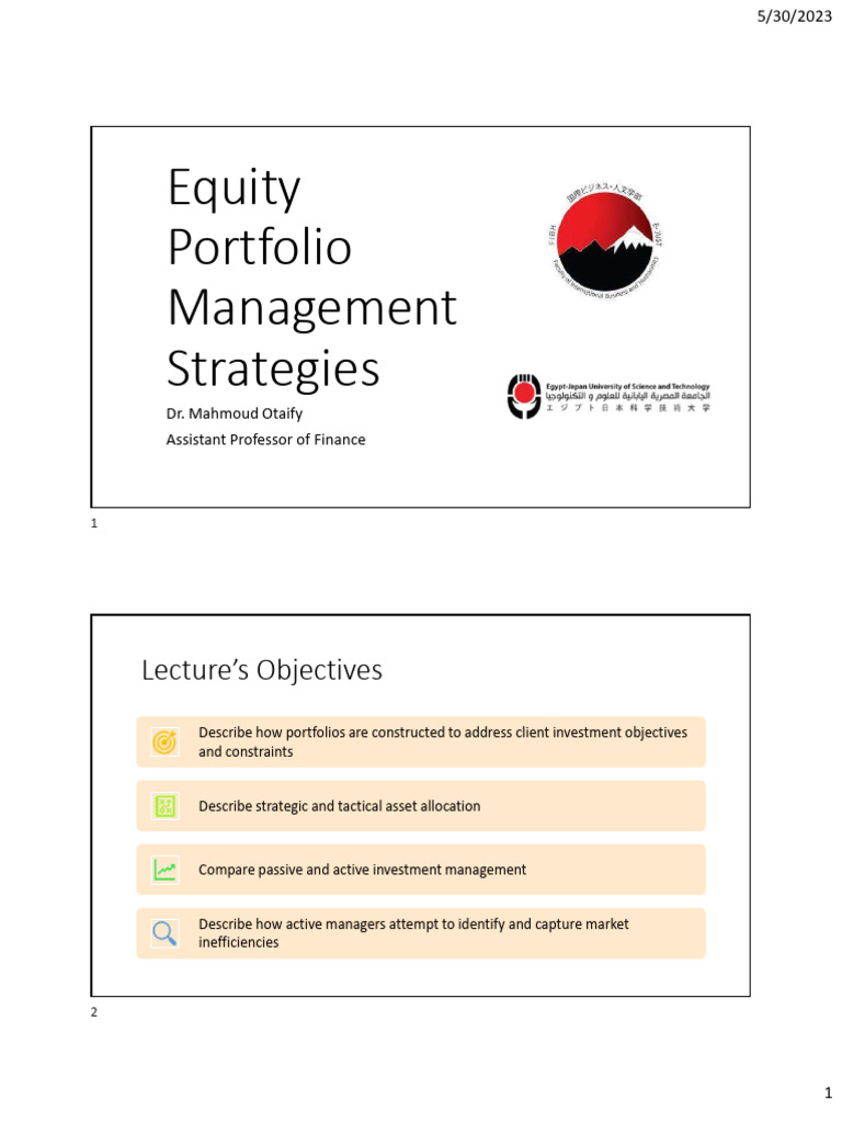 Equity Portfolio Management Strategies | PDF | Asset Allocation | Stock ...