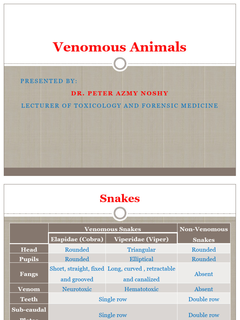 Venomous Animals | PDF