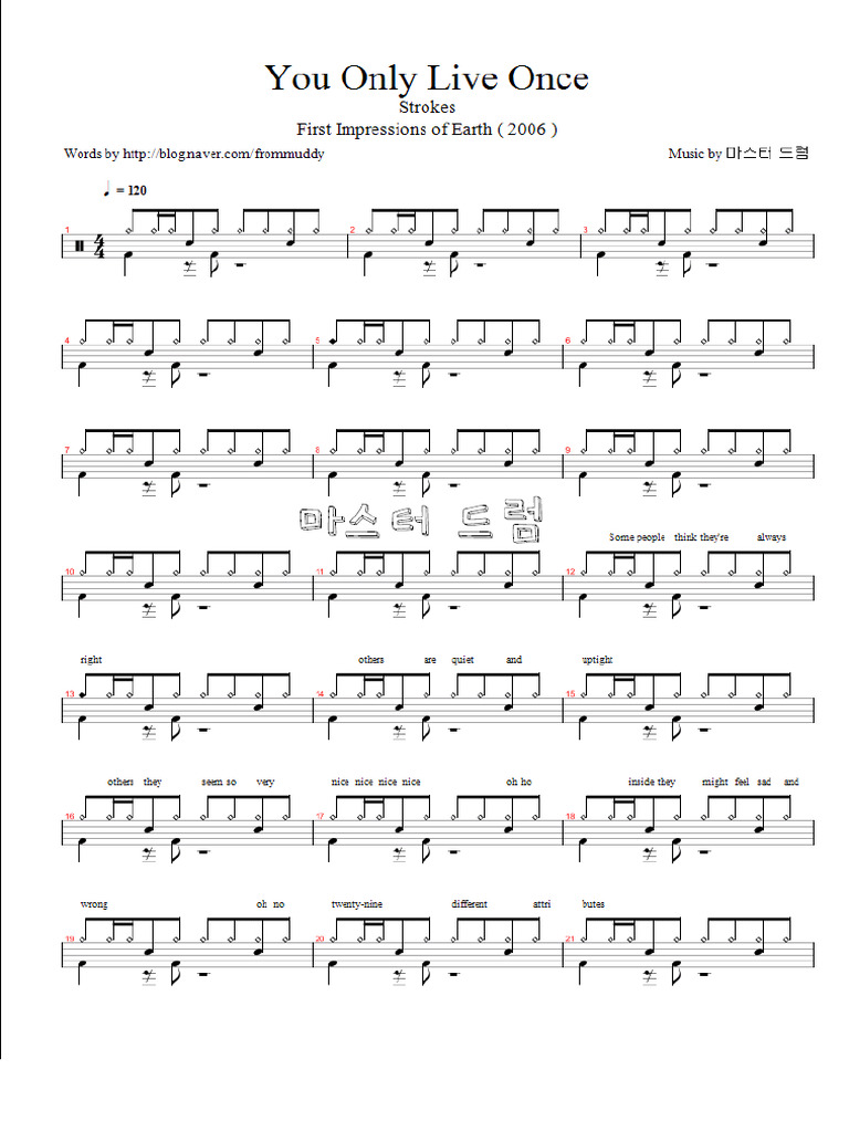 You - Only - Live - Once Drum Score | PDF