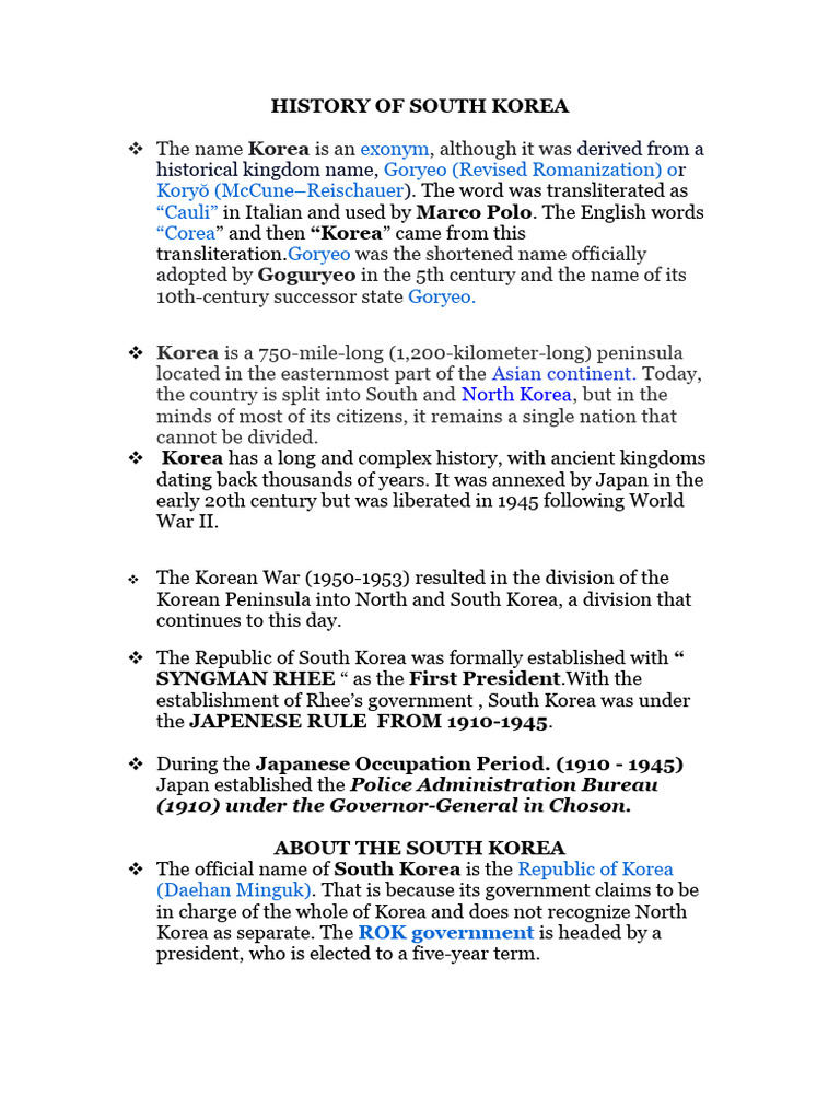 History of South Korea | PDF | Police | Government