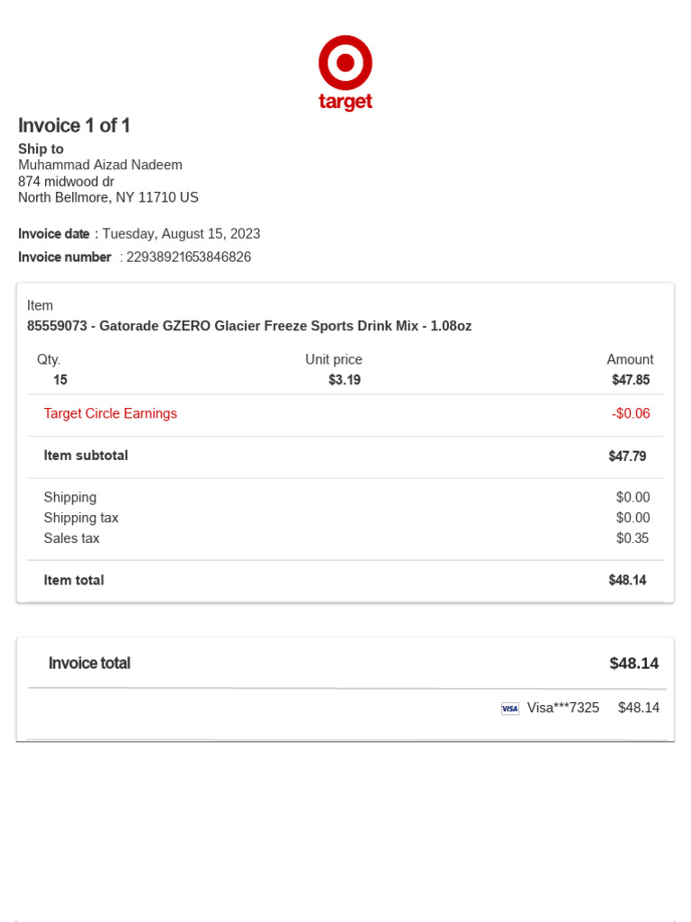 Target Invoice | PDF