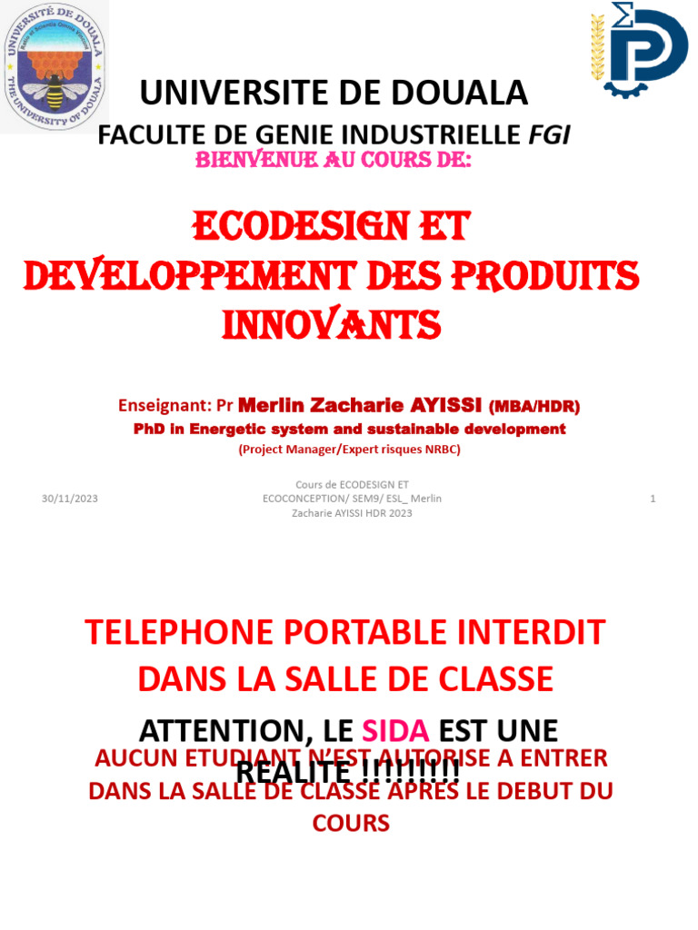 Ecodesign Et Developpement Des Produits Innovant-2023-2024 | PDF