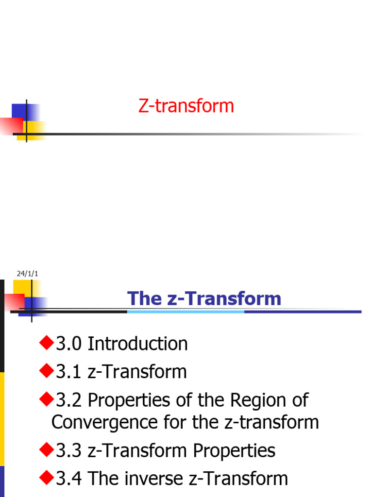 Z - Transform - and Filters | PDF | Laplace Transform | Algorithms