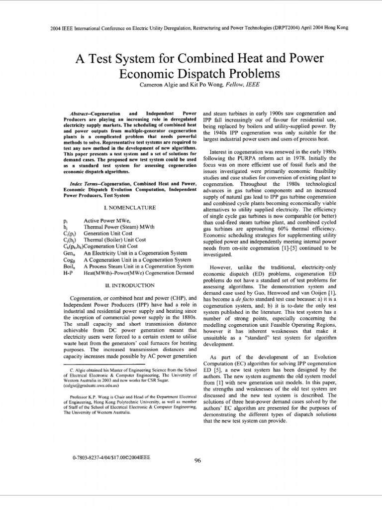 01338475 | PDF | Cogeneration | Mathematical Optimization
