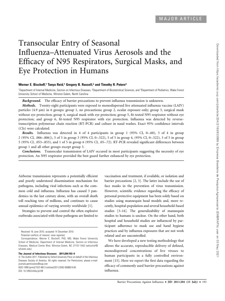 Transocular Entry of Seasonal Influenza-Attenuated Virus Aerosols and ...