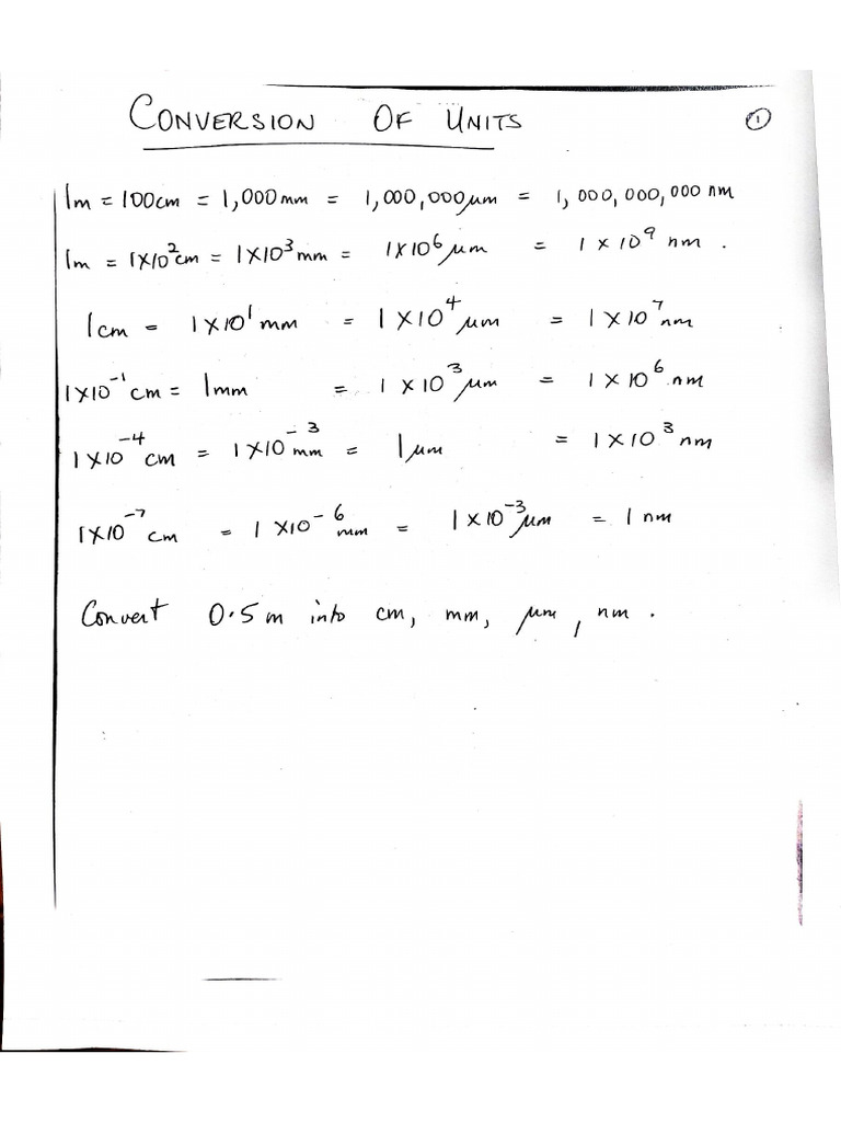 Conversion of Units | PDF