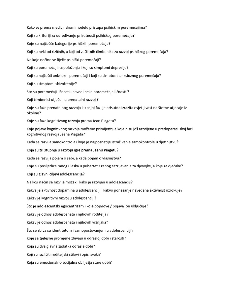 Pitanja 3. Razred | PDF