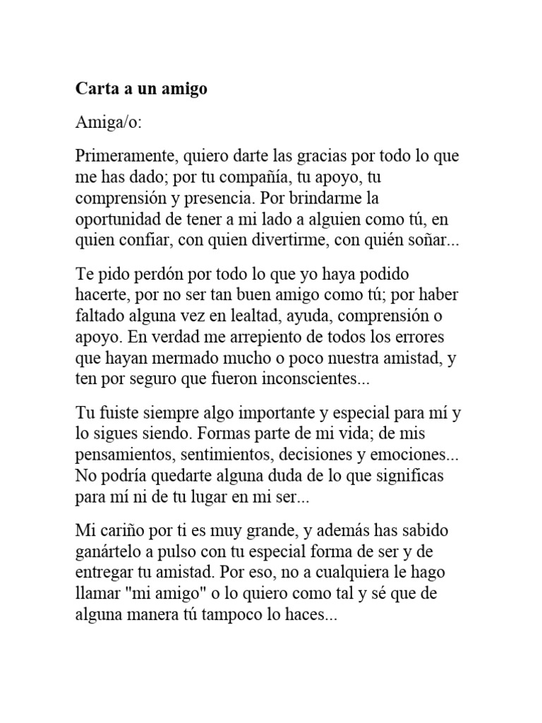 Carta A Un Amigo. | PDF