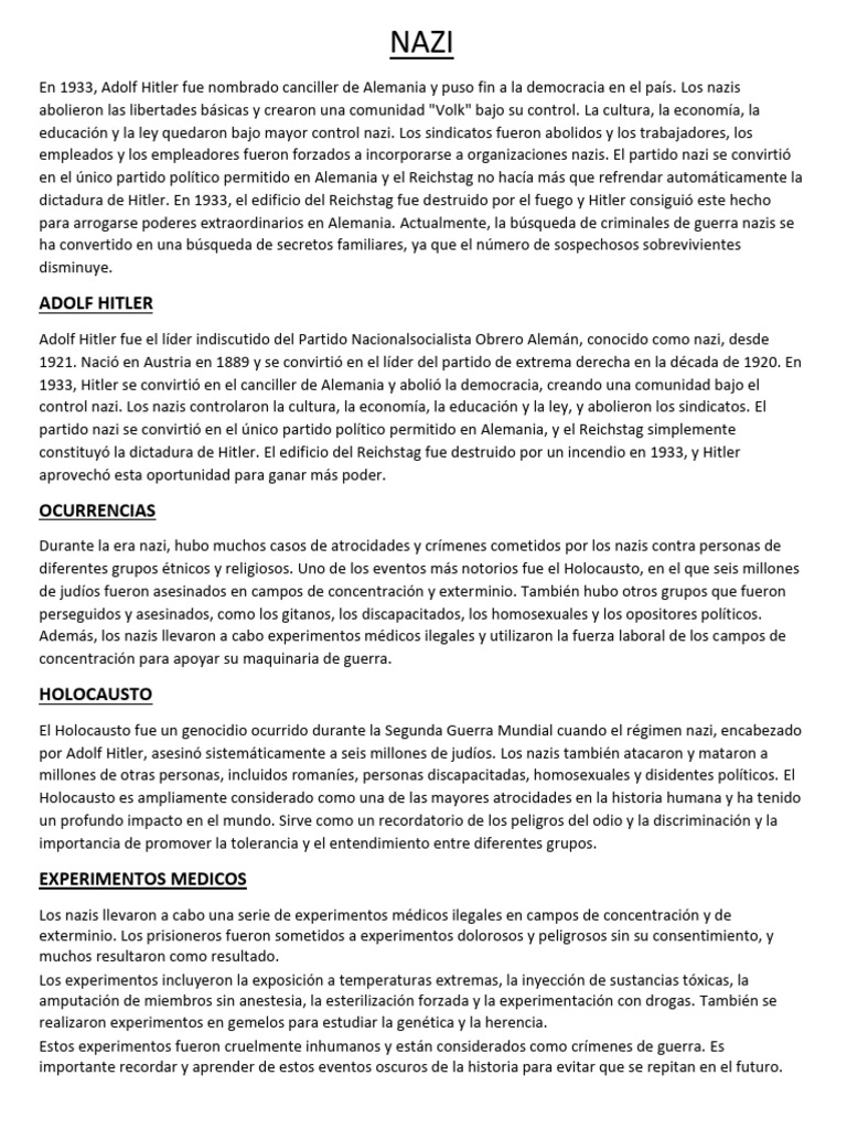 NAZI | PDF | Alemania nazi | Adolf Hitler