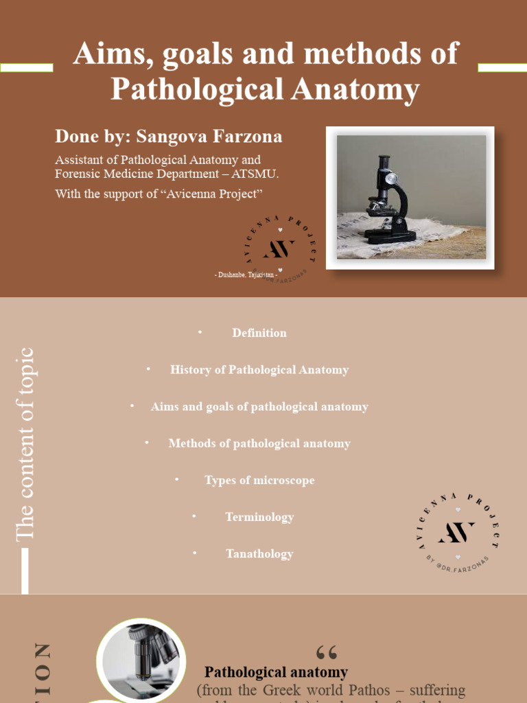 Aims, Goals and Methods of Pathological Anatomy | PDF | Pathology | Anatomy