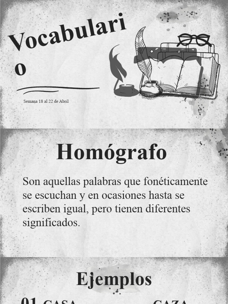 Homógrafos: Palabras y Significados | PDF | Estudios de idiomas extranjeros