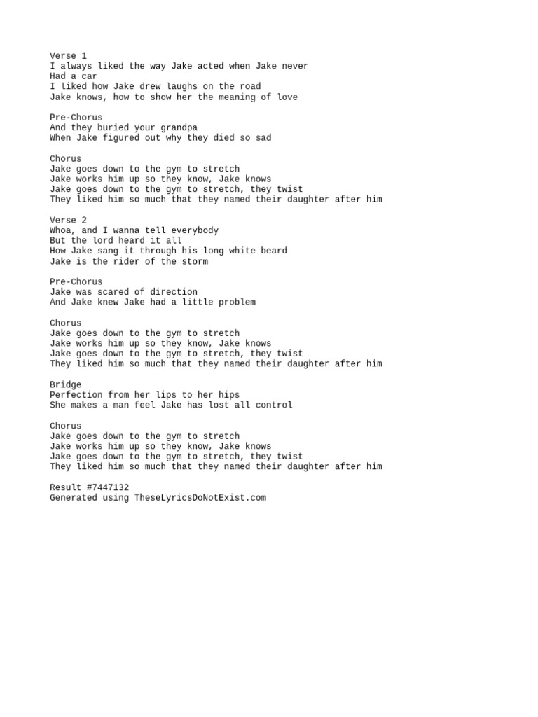 Jake's Song | PDF | Poetry