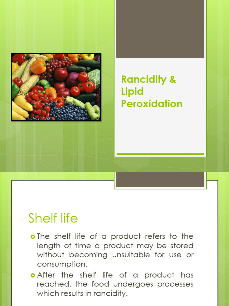Rancidity of Lipids | PDF | Lipid Peroxidation | Physical Sciences