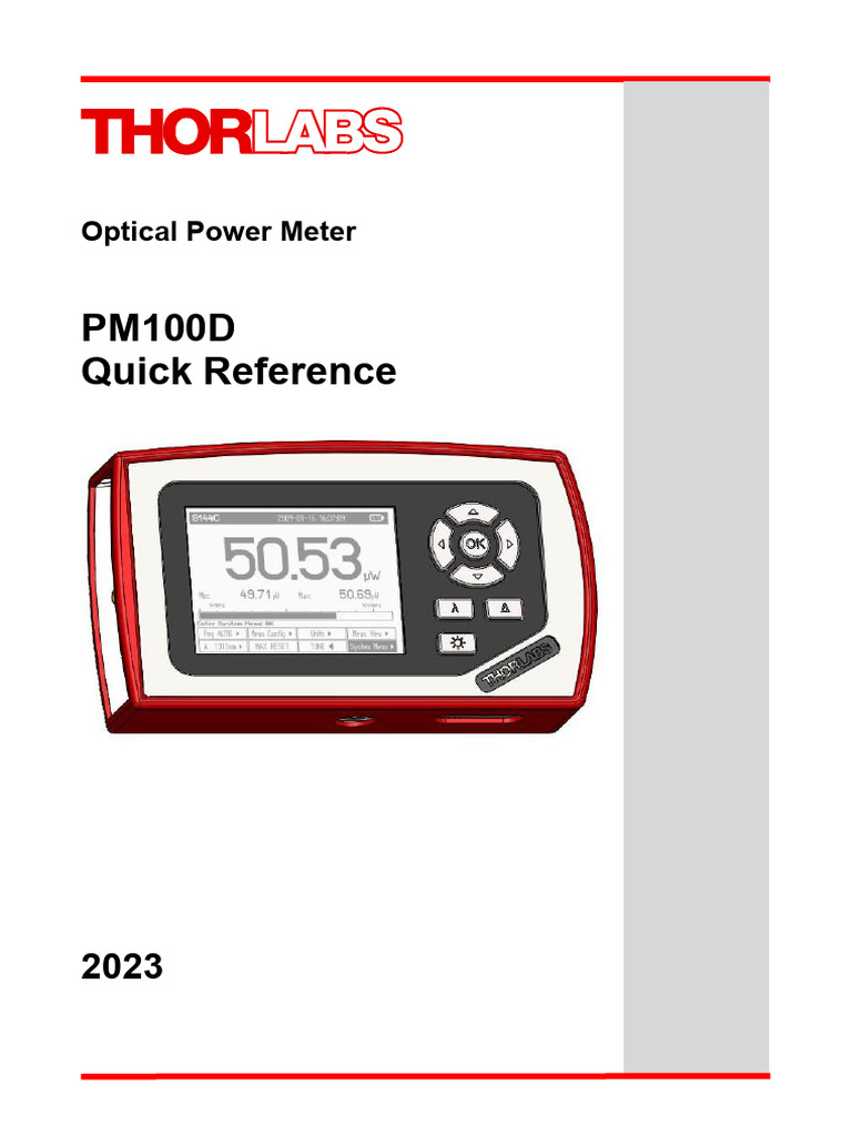 PM100D QuickStartGuide (English) | PDF