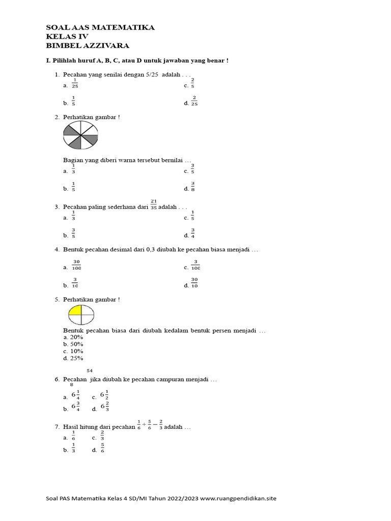 Soal MTK KLS 4 | PDF