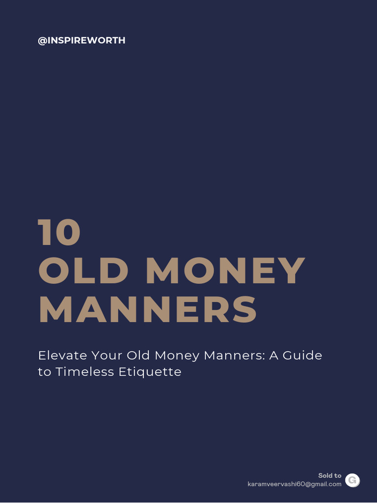 Old Money Manners: A Timeless Guide | PDF