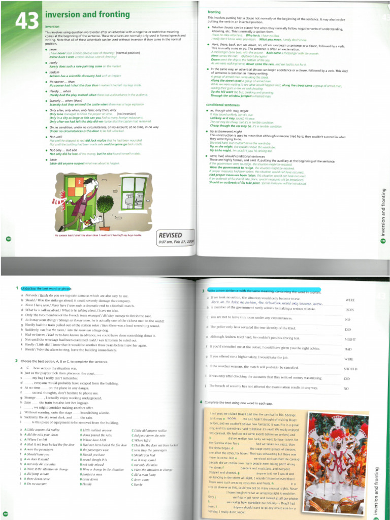 Inversion and Fronting | PDF