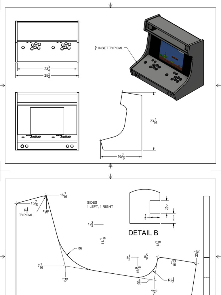 Bartop Arcade 2 Player Version Drawing v17 | PDF Bartop Arcade 2 Player Version Drawing v17 | PDF