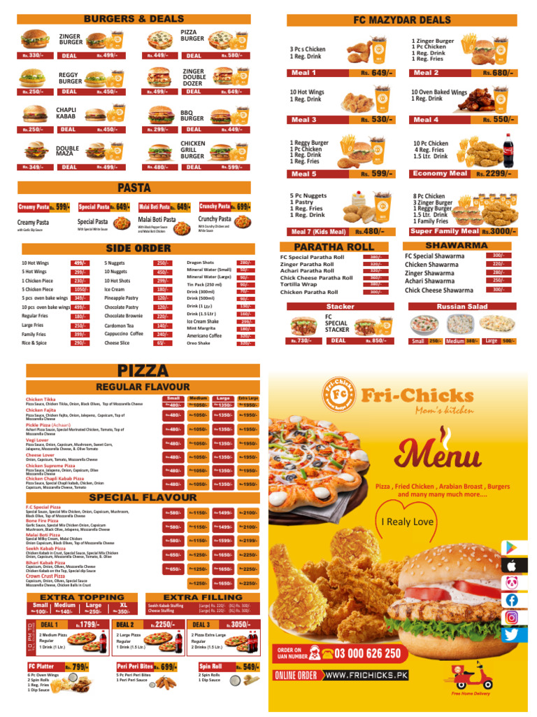 Fri Chicken Menu Card New Update November 2022 | PDF