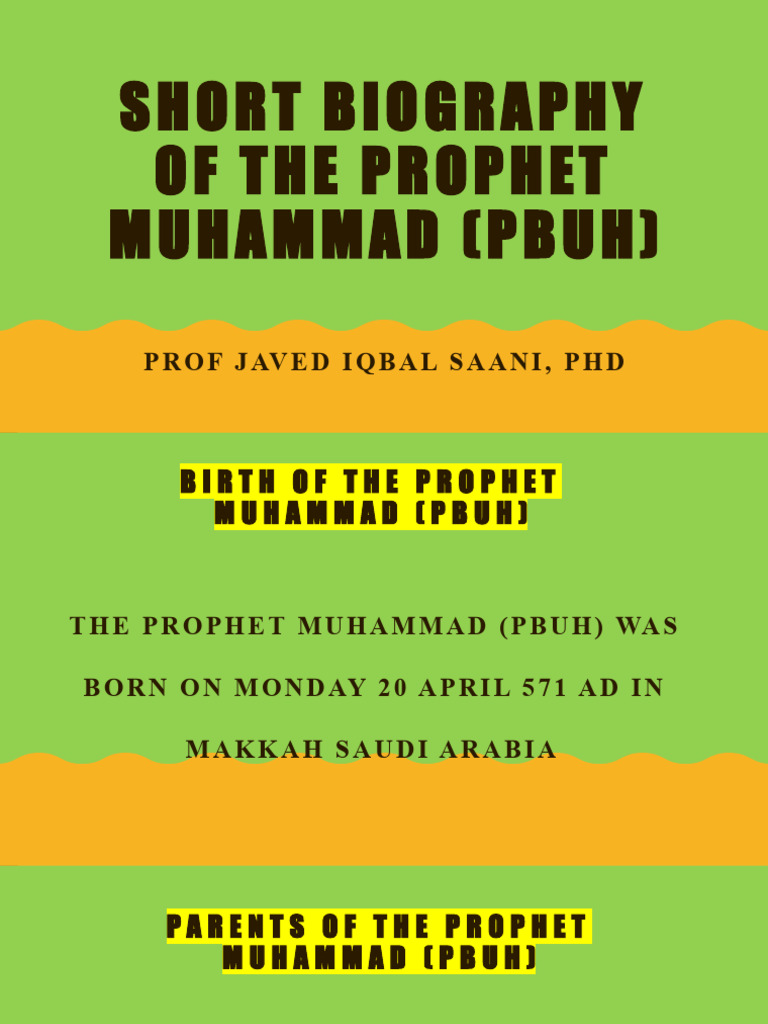 3 Biography of The Prophet (Pbuh) 6 | PDF | Muhammad | Prophets And ...