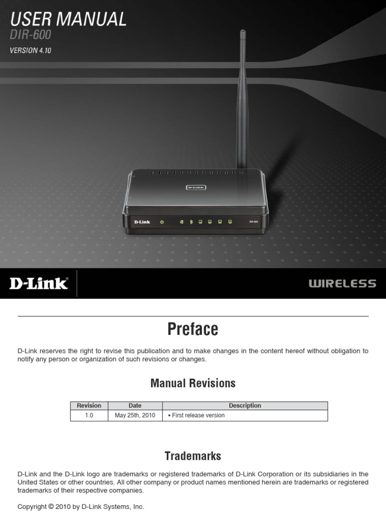 DIR 600 C1 Manual v4 10 en | PDF | Ip Address | Computer Network