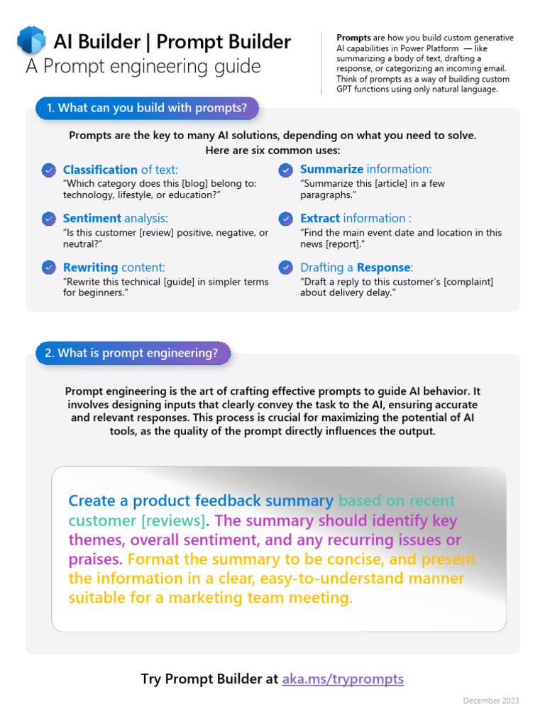 AI Builder Prompting Guide | PDF | Artificial Intelligence ...