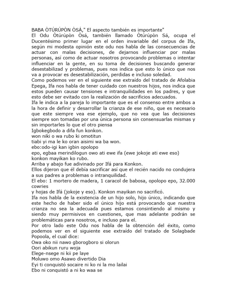 Òtúrúpòn Òsá | PDF | Santeria