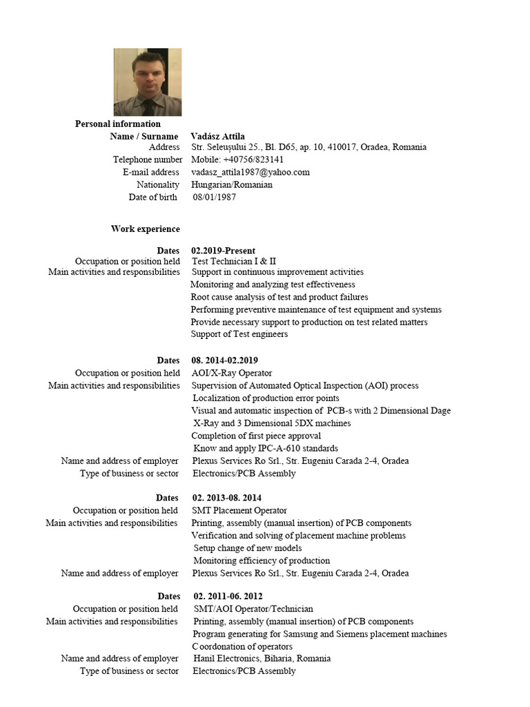 Vadasz Attila CVeng | PDF